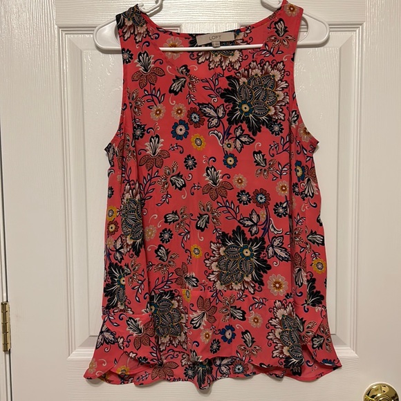 LOFT | Tops | Loft Pink Floral Tank Top | Poshmark